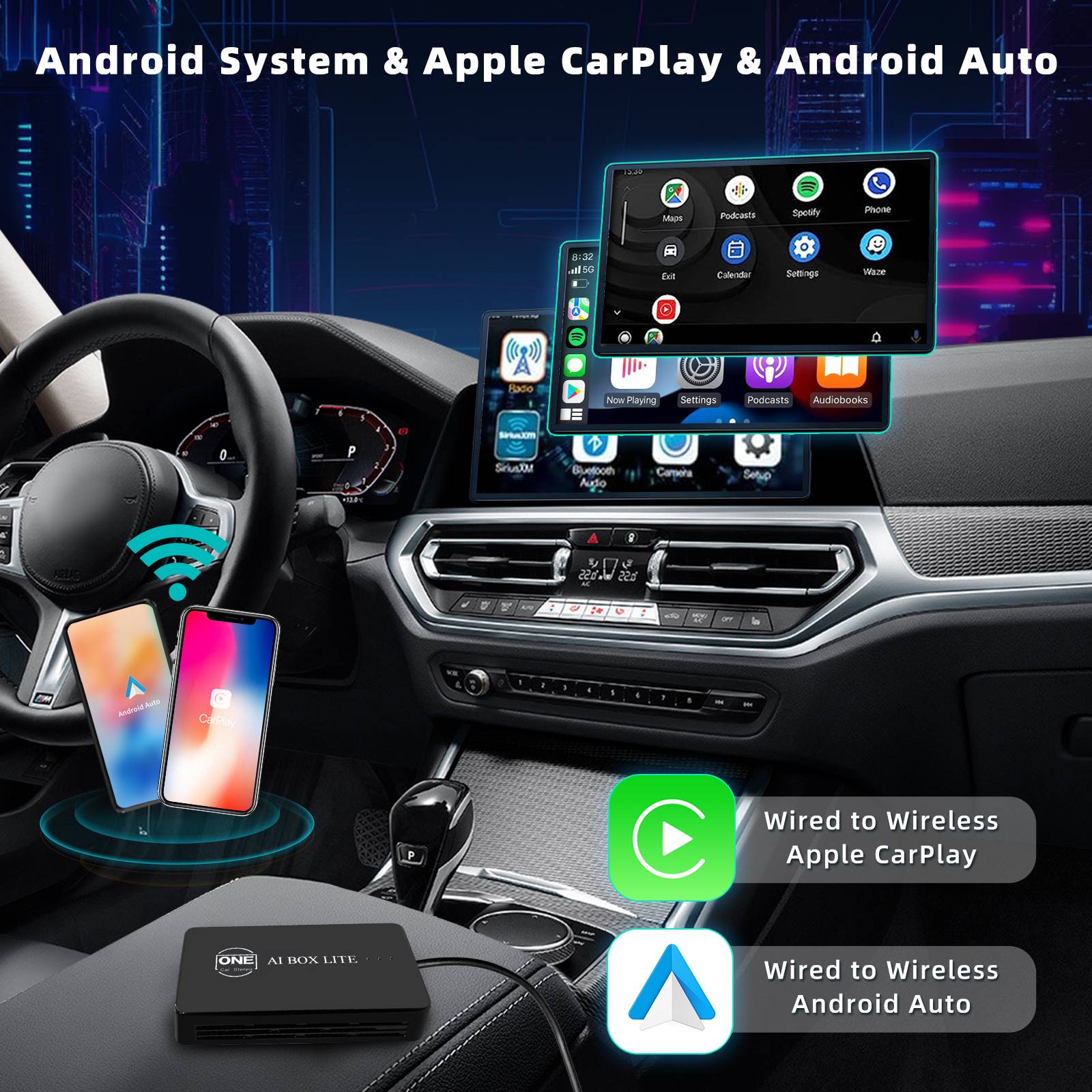 One Car Stereo AI Box Lite – Go Wireless with Ease
