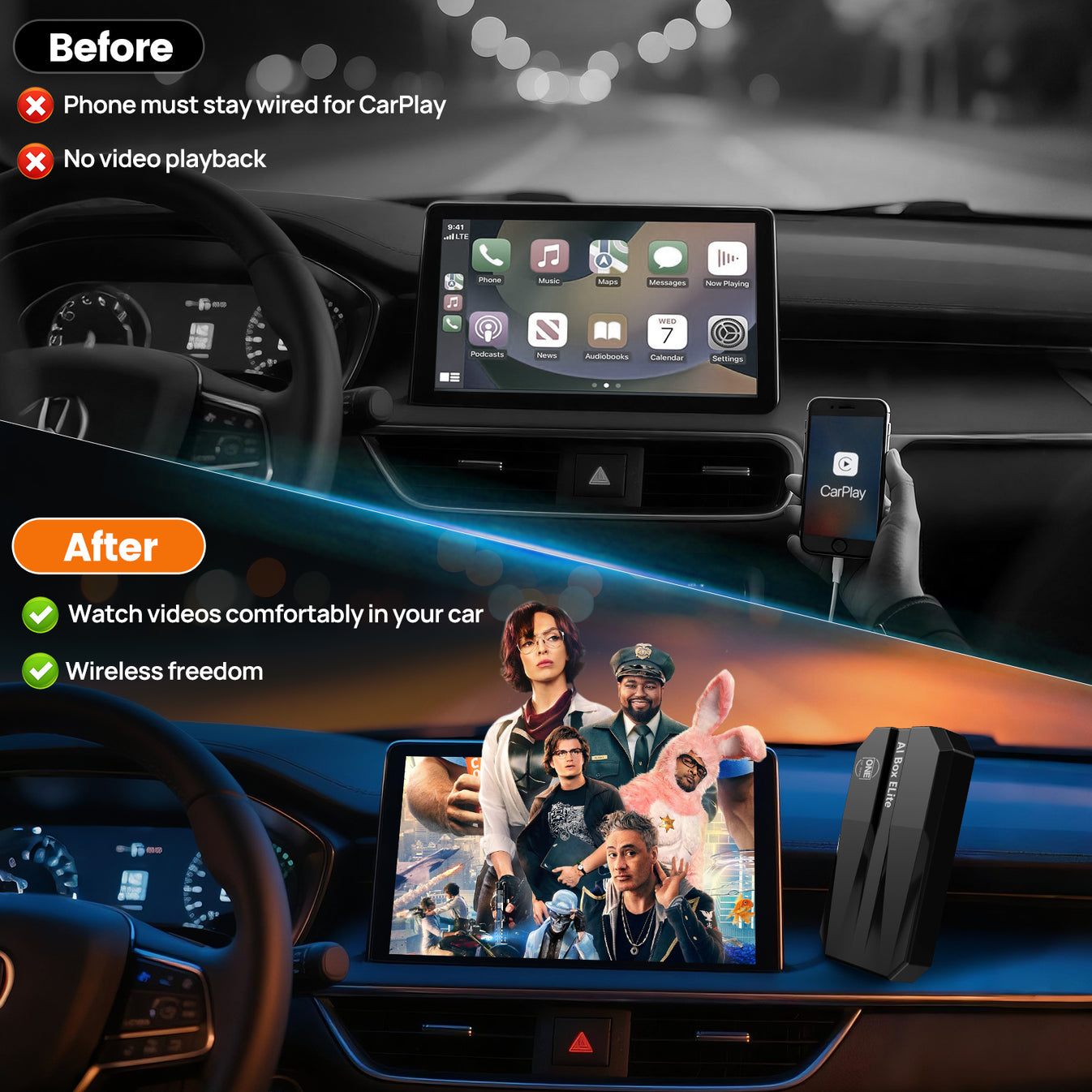 Wireless CarPlay Elite | Seamless Wired-to-Wireless Conversion – One ...