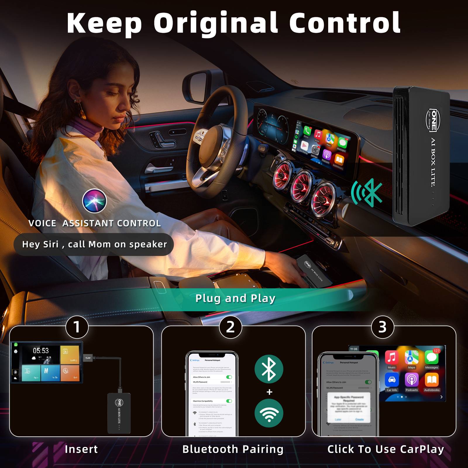 One Car Stereo AI Box Lite – Go Wireless with Ease